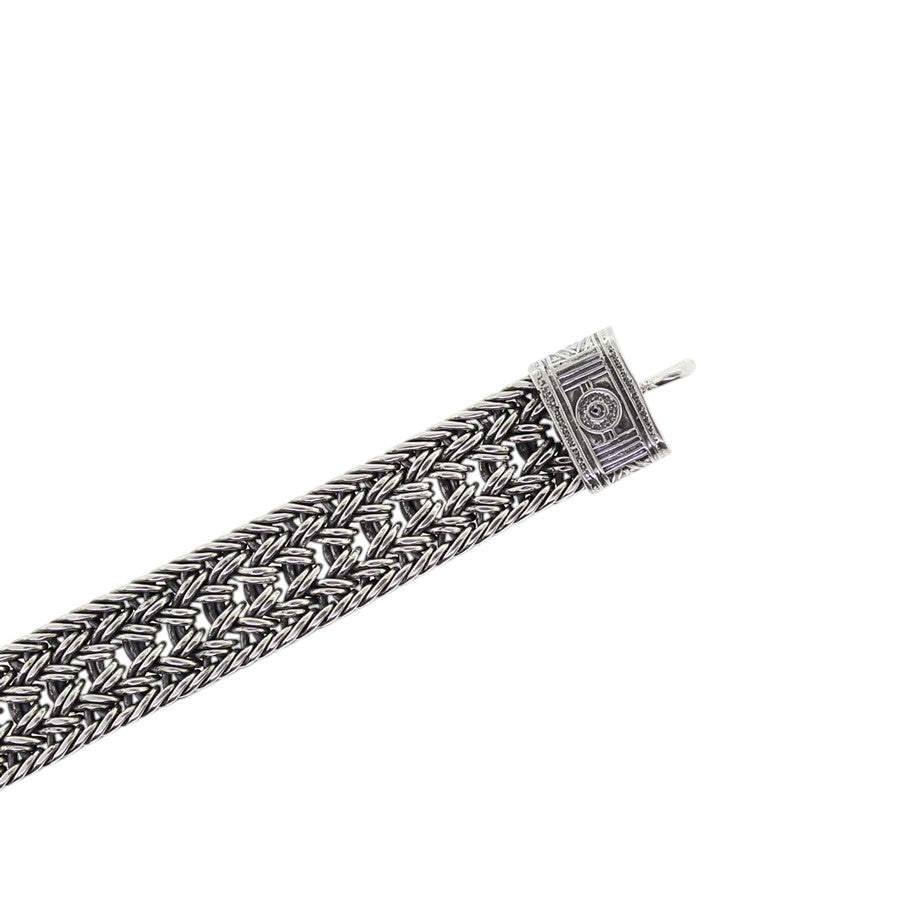 Tabra Connector Bracelet Chain Silver Basket Weave CBR05 – Artfully Adorned