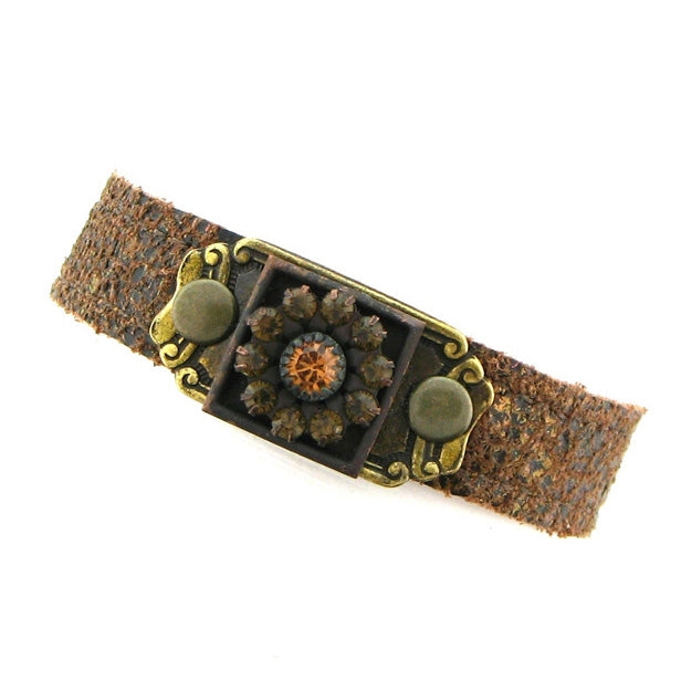 KBD Studio Leather Stacker Cuff Light Smokey Topaz (Copper Shimmer ...